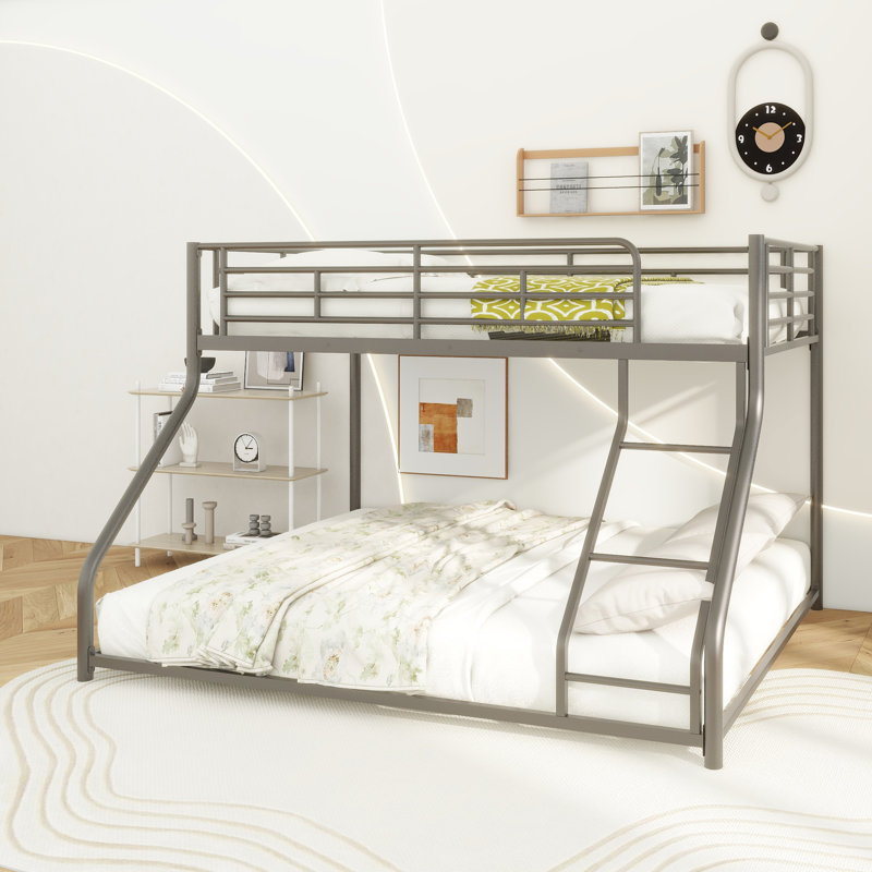 Isabelle & Max™ Metal Floor Bunk Bed, Twin XL Over Queen, Black | Wayfair